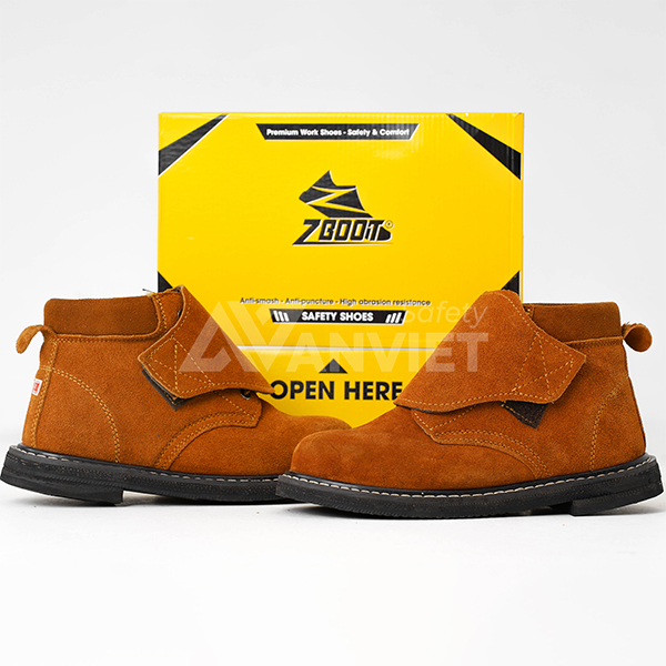 Giày thợ hàn Zboot Z106 cao cổ da bò chống cháy mũi thép